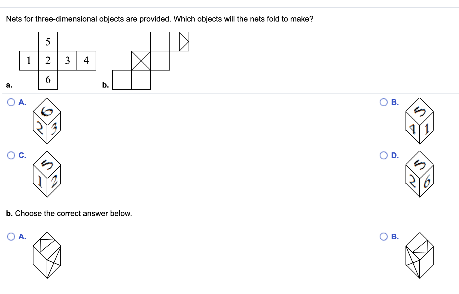 Solved Nets for three-dimensional objects are provided. | Chegg.com