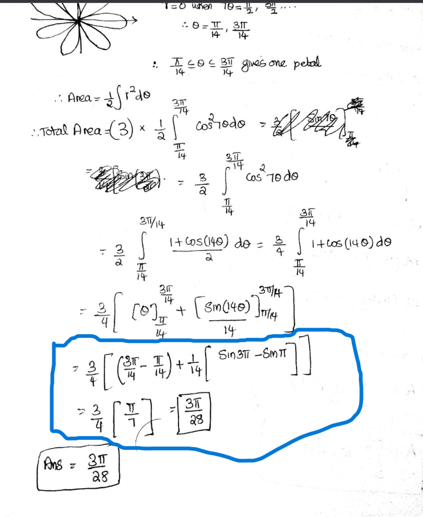 Solved can someone please explain how they got (3 / 4) * (Pi | Chegg.com