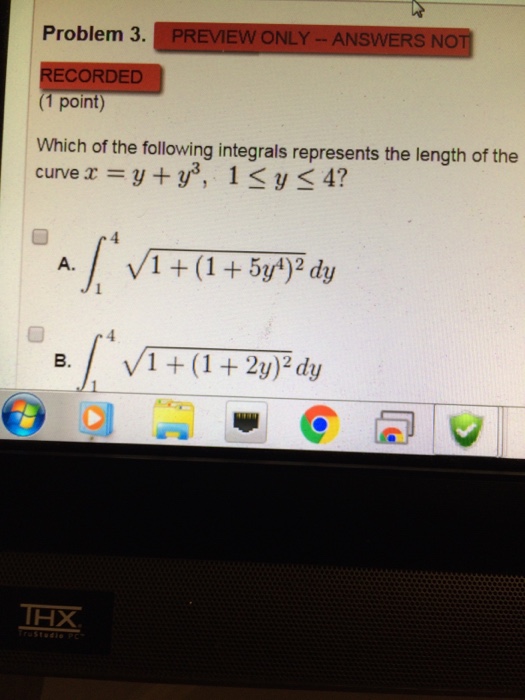 Solved Problem 3. PREVIEW ONLY ANSWERS NOT RECORDED 1 point) | Chegg.com