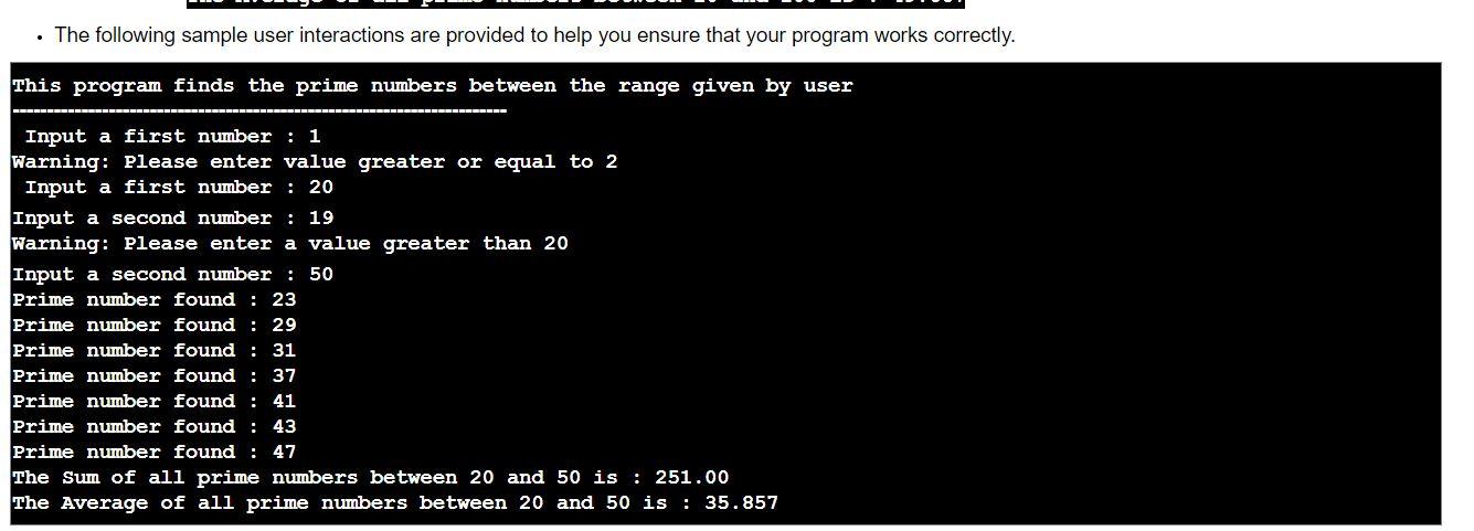 Solved • Your program must first prompt the user to provide | Chegg.com