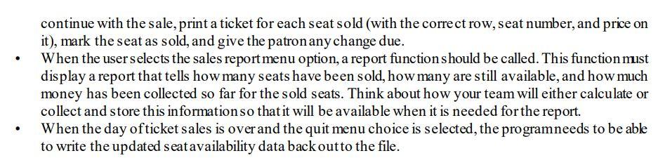 Solved Airplane Seating Assignment - Write a programthat can | Chegg.com