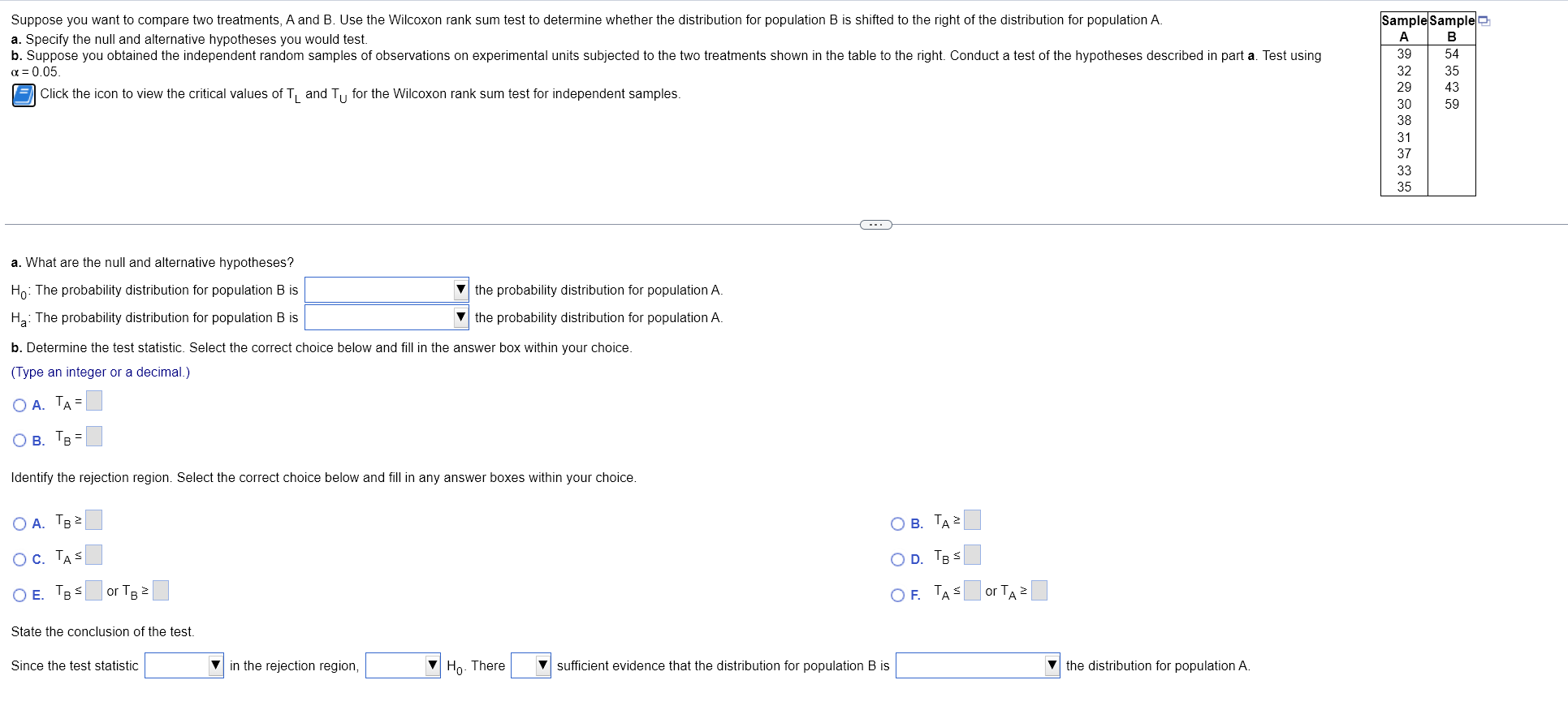 Solved a. Specify the null and alternative hypotheses you | Chegg.com