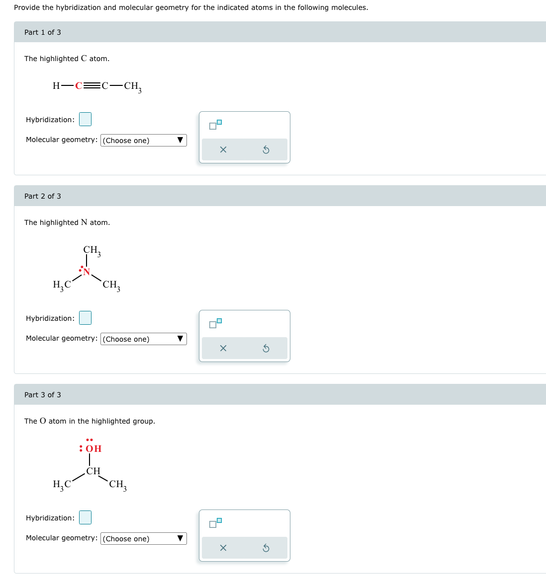 Solved The Highlighted C Atom Hybridization Molecular