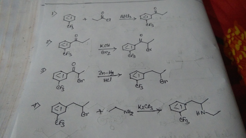 Solved Synthesis of fenfluramine What type of reaction is | Chegg.com