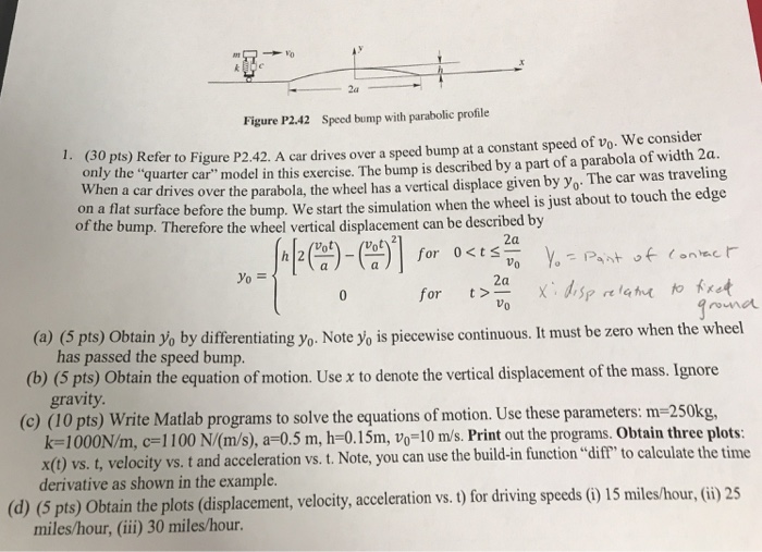 Solved Figure P2.42 Speed bump with parabolic profile 1. (30 | Chegg.com