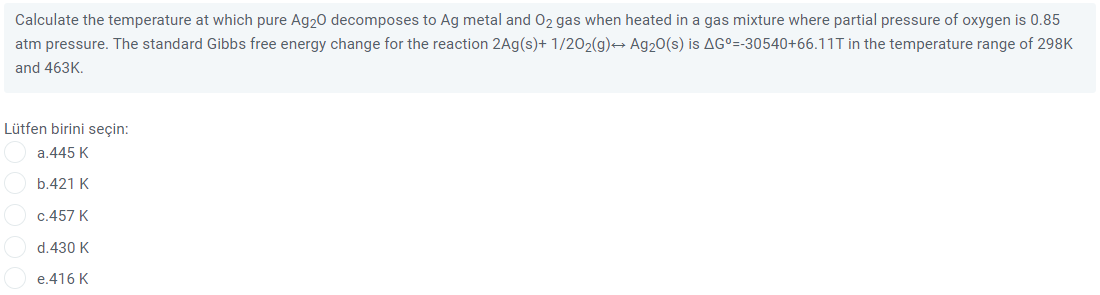 Solved Calculate the temperature at which pure Ag20 | Chegg.com