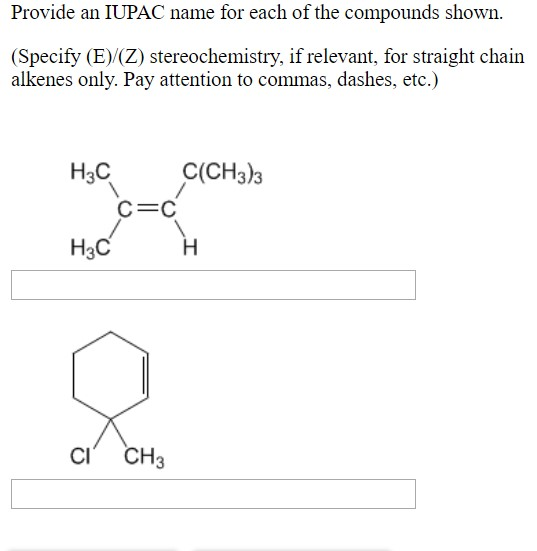 Solved Provide an IUPAC name for each of the compounds | Chegg.com