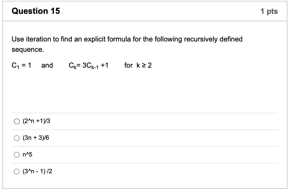 Solved Question 15 Use iteration to find an explicit formula | Chegg.com