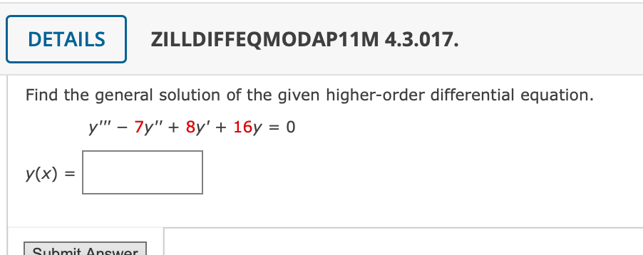 Solved Find the general solution of the given higher-order | Chegg.com