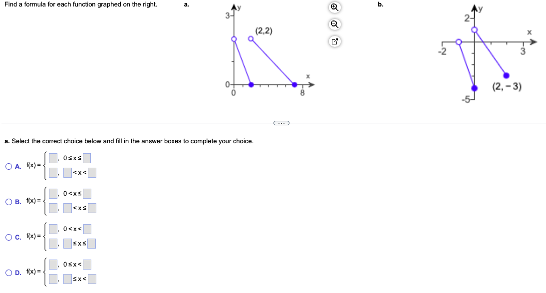 Solved Find a formula for each function graphed on the | Chegg.com