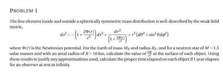 Solved PROBLEM 1 13 =-(1+2010)a+ + The line element inside | Chegg.com