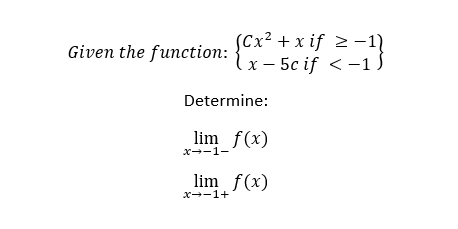 Solved Determine of Constant C so the function is continous | Chegg.com
