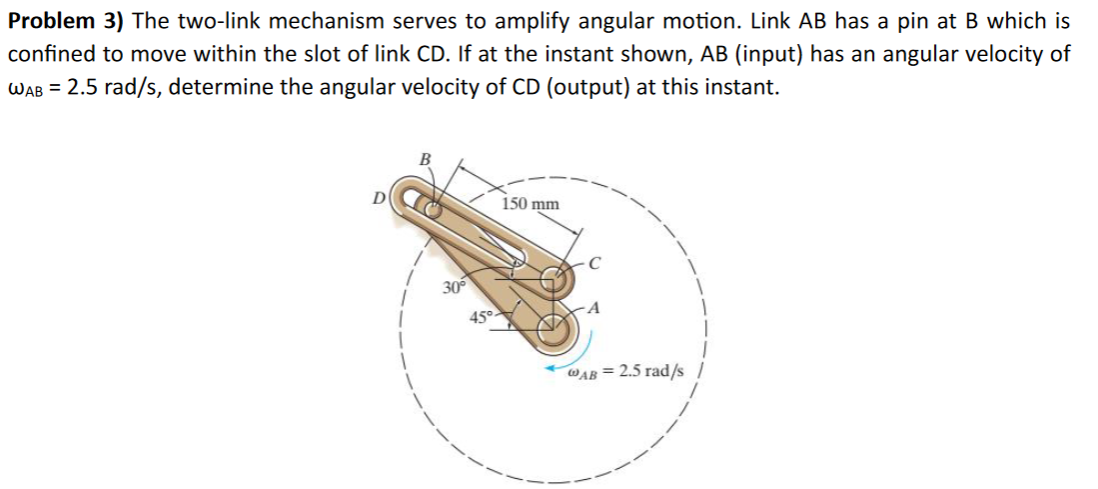 Solved Problem 3) The two-link mechanism serves to amplify | Chegg.com
