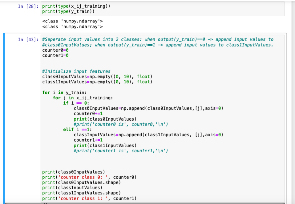 Solved print("Xij in the trainning dataset: ", '\n') | Chegg.com