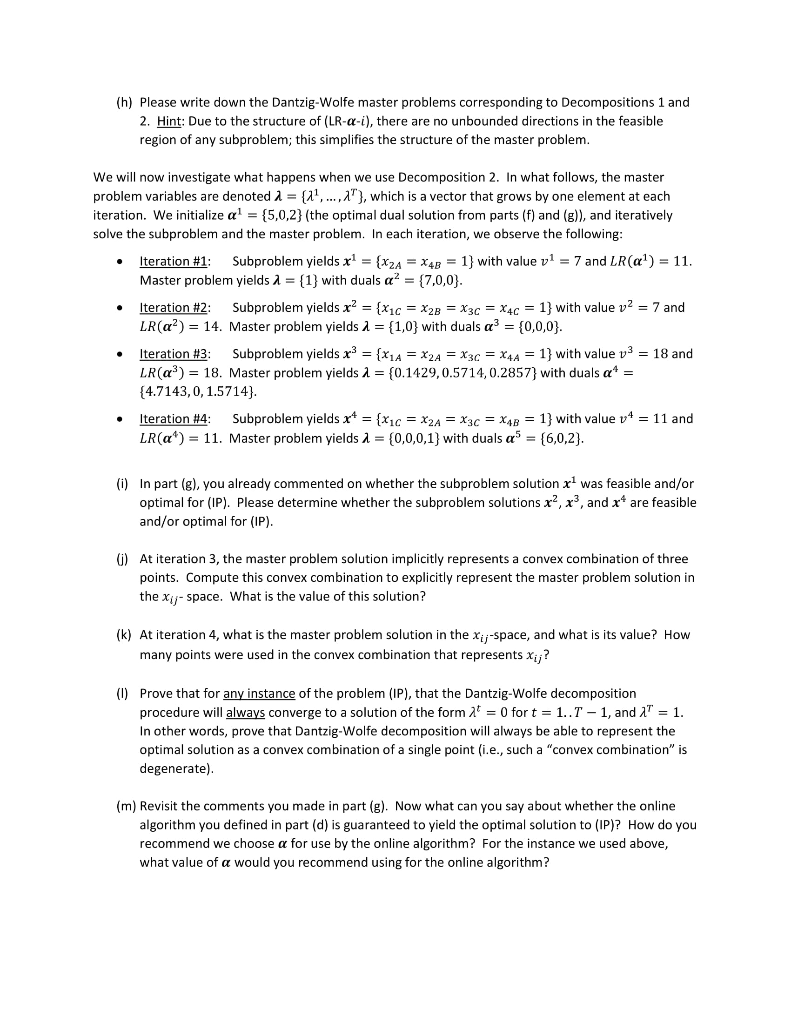 Dantzig-Wolfe Decomposition Exercise Consider the | Chegg.com
