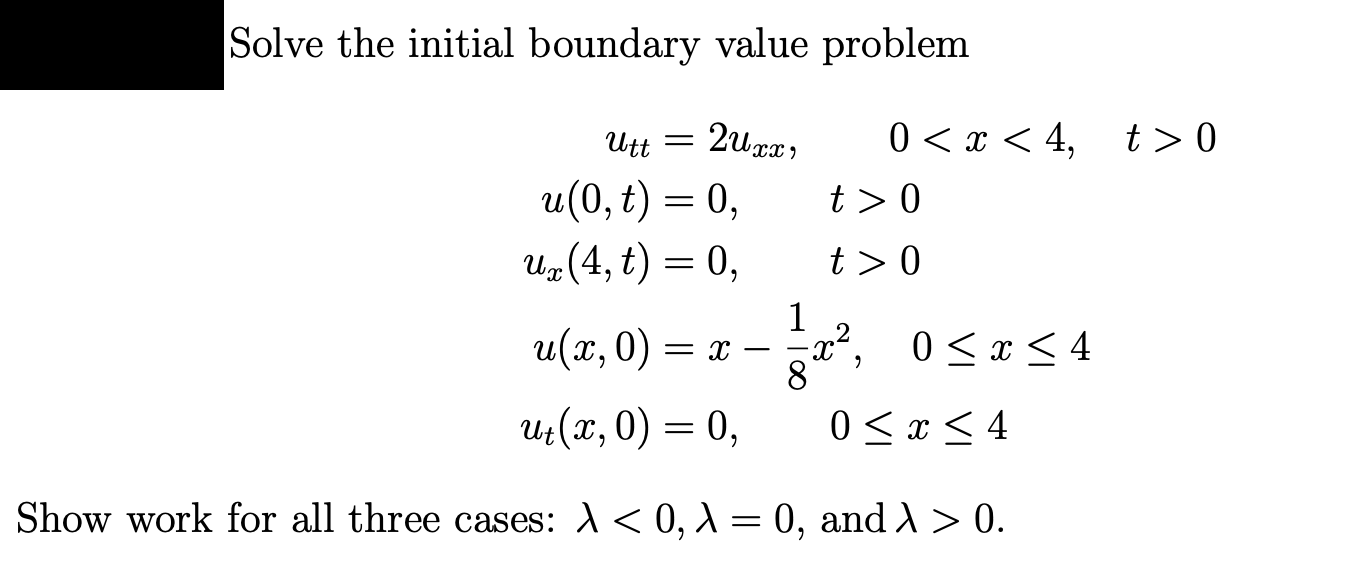 Solve the initial boundary value | Chegg.com