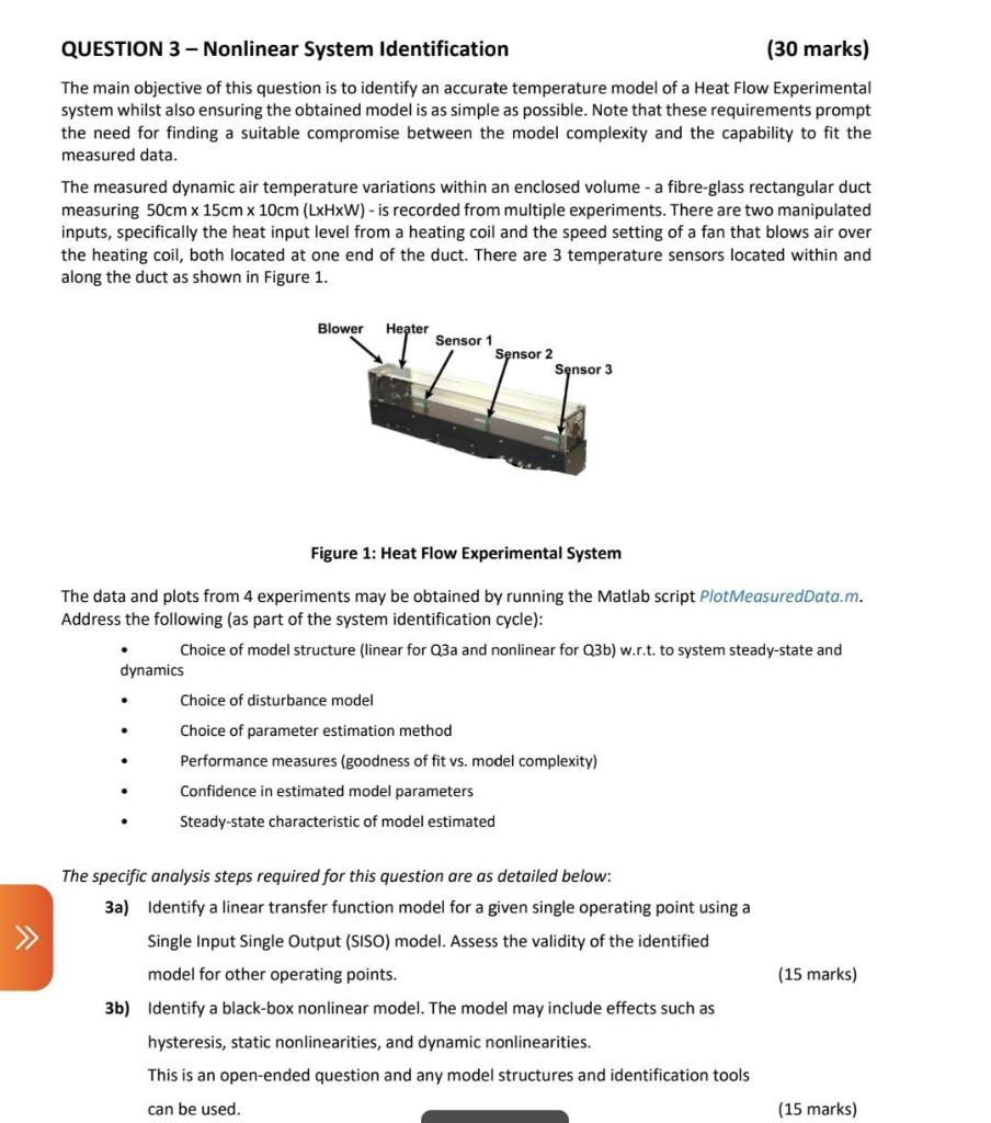 QUESTION 3 - Nonlinear System Identification (30 | Chegg.com