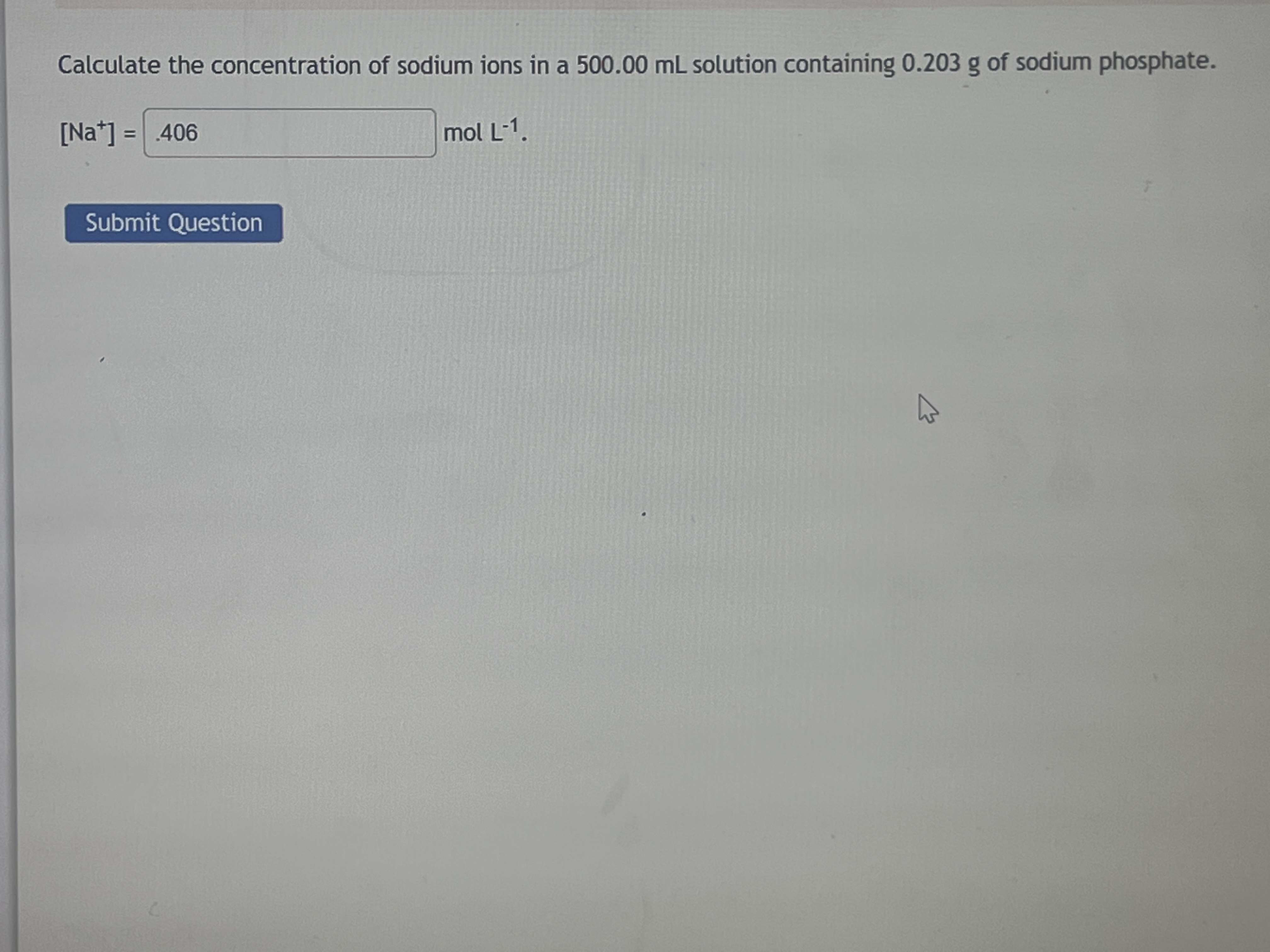 Solved Calculate the concentration of sodium ions in a | Chegg.com