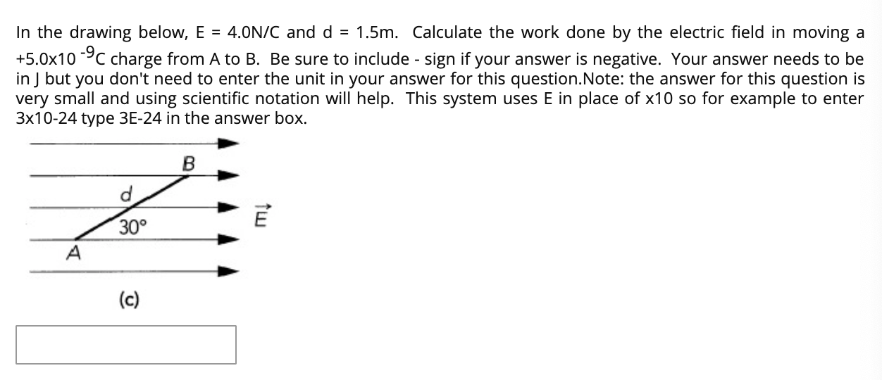 Solved In the drawing below, E = 4.0N/C and d = 1.5m. | Chegg.com