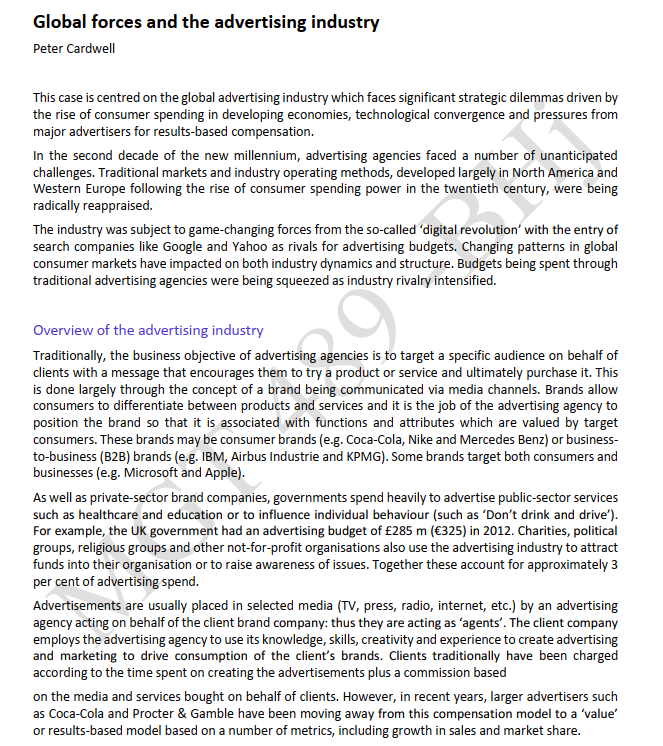 Solved Global forces and the advertising industry Peter | Chegg.com