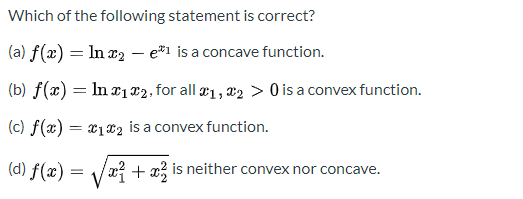 Solved Which of the following statement is correct? (a) f(x) | Chegg.com