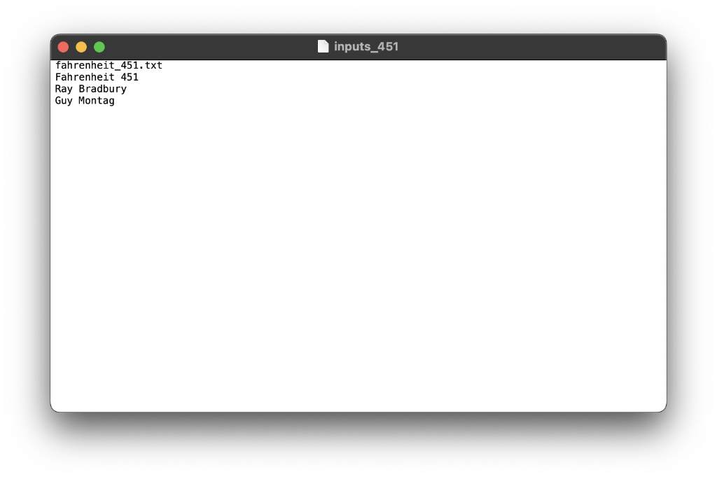 Solved The File To Be Read Is Named As Fahrenheit 451 Txt