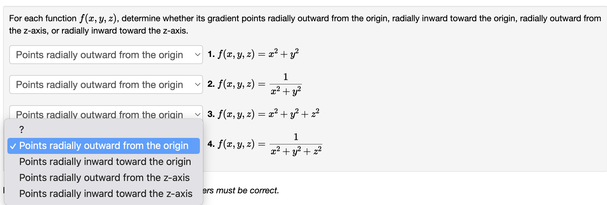 Solved each function f(x,y,z), determine whether its | Chegg.com