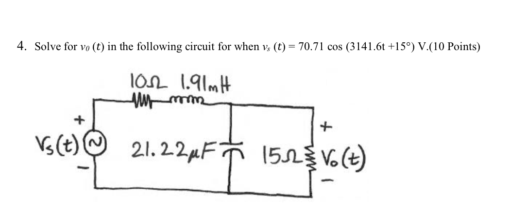 Solved 4. Solve for v0 (𝑡) in the following circuit for | Chegg.com
