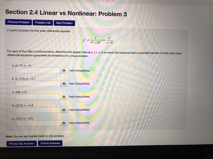 Solved Section 2.4 Linear vs Nonlinear: Problem 3 Previous | Chegg.com