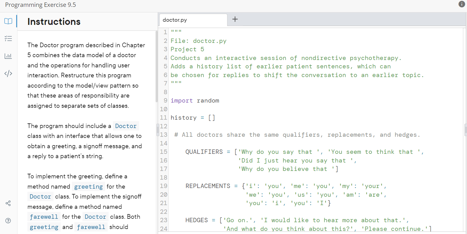 Solved Instructions The Doctor program described in Chapter | Chegg.com