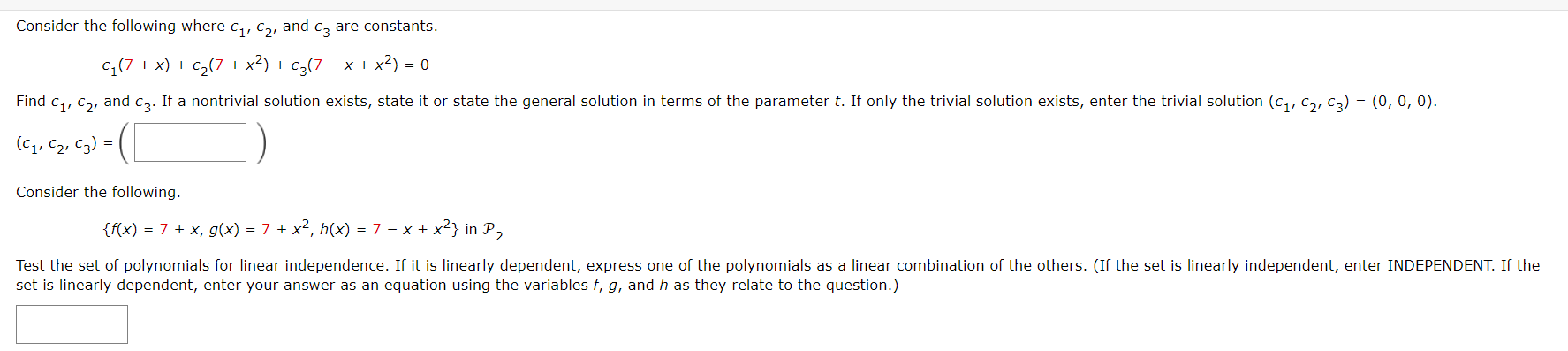 Solved Consider the following where C1, C2, and c3 are | Chegg.com