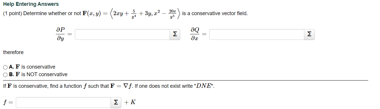 Solved (1 point) Determine whether or not | Chegg.com