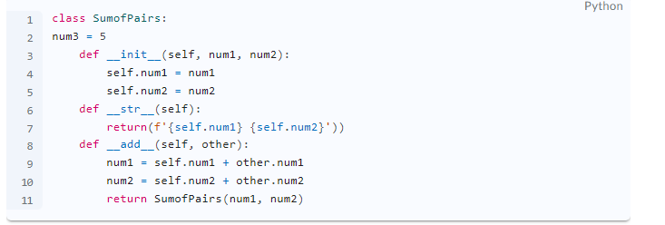 Solved Given the class below, identify the rich comparison | Chegg.com