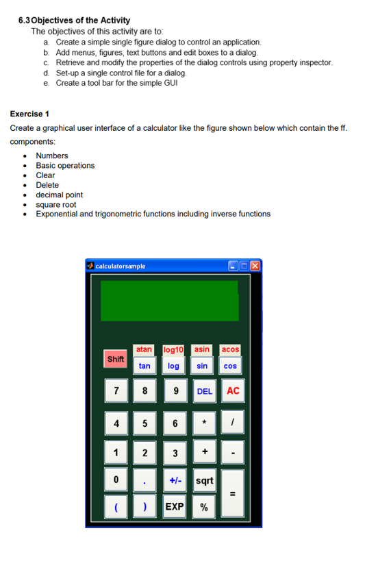 Solved 6.3 Objectives of the Activity The objectives of this | Chegg.com