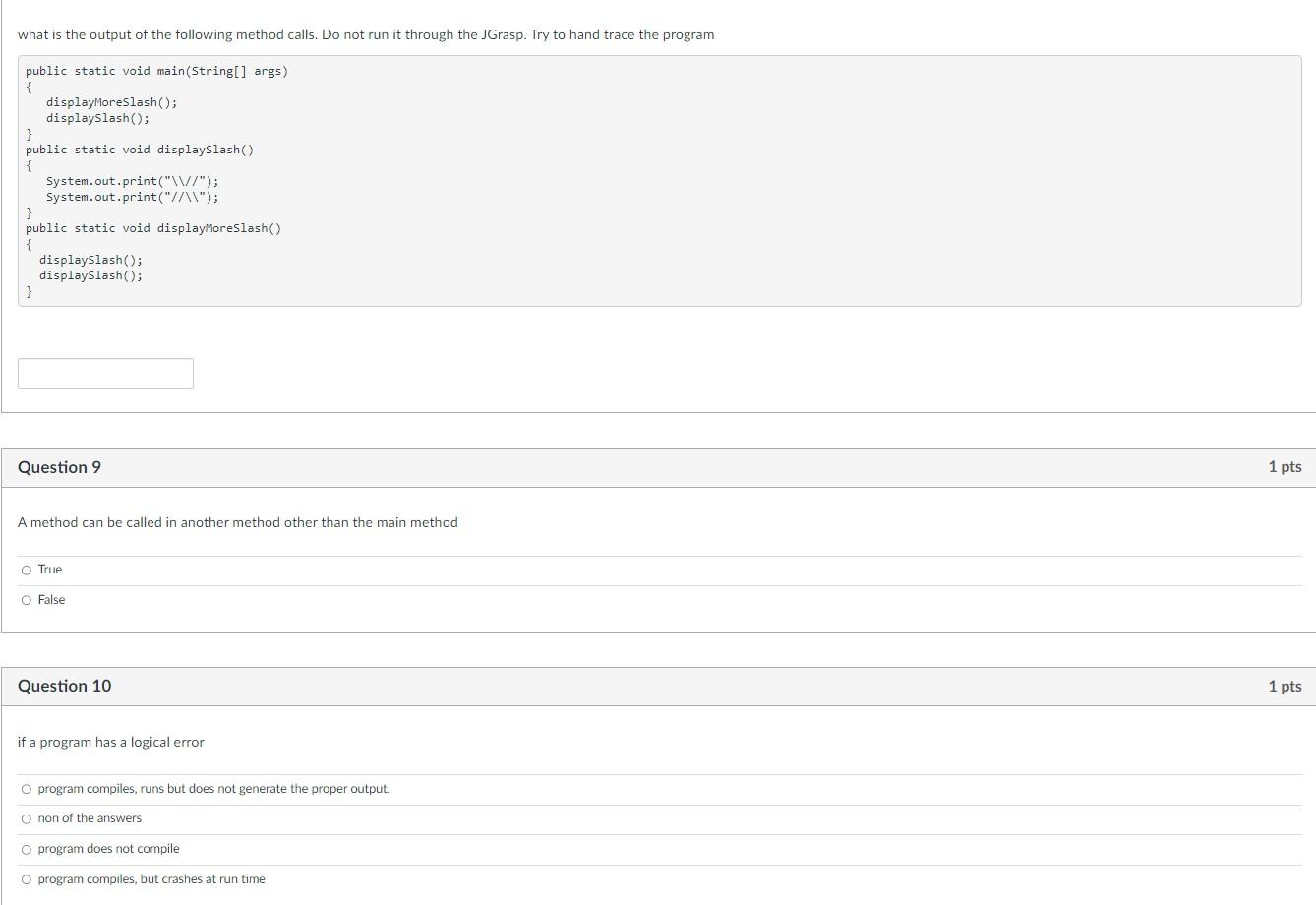 Solved what is the output of the following method calls. Do | Chegg.com