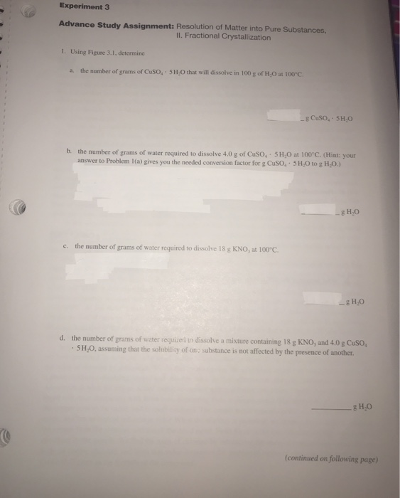 Experiment 3 Advance Study Assignment: Resolution of | Chegg.com