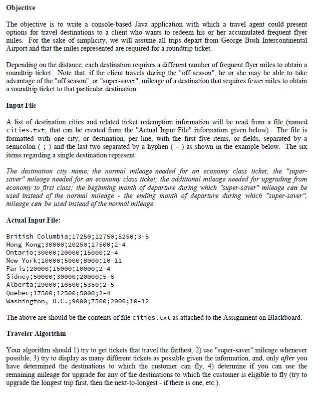 Solved Objective The objective is to write a console-based | Chegg.com