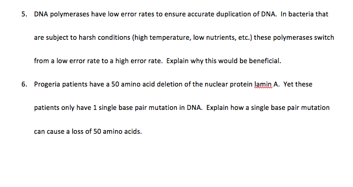 Solved Dna Polymerases Have Low Error Rates To Ensure