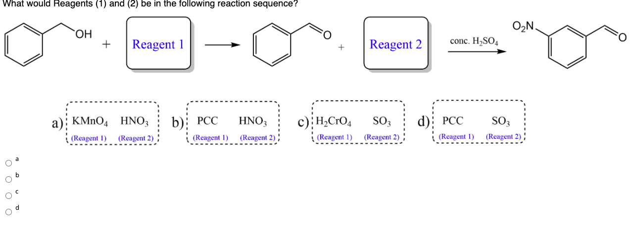 Solved What would Reagents (1) and (2) be in the following | Chegg.com