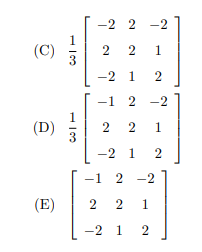 Solved -1 12. The matrix that represents a reflection on the | Chegg.com