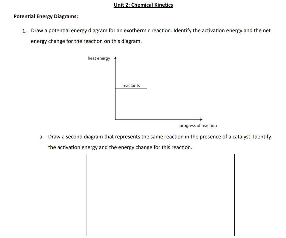 Solved b. ﻿Is the activation energy in the two drawings | Chegg.com