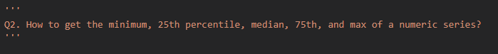 Solved Q2 How To Get The Minimum 25th Percentile Median