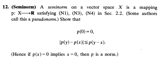 Solved 15. (Seminorm) If h satisfies the conditions in Prob. | Chegg.com