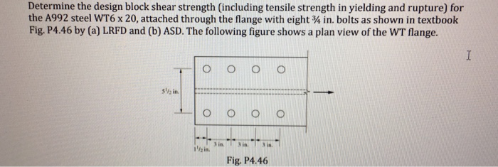 Solved Determine the design block shear strength (including | Chegg.com