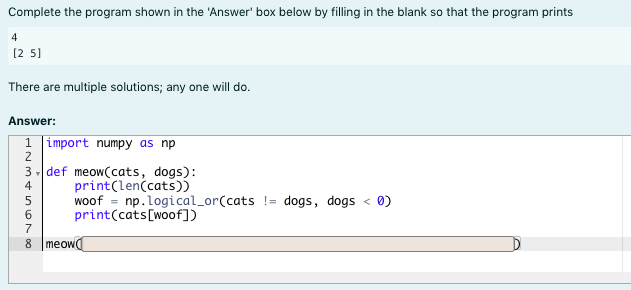 Solved Complete the program shown in the 'Answer' box below | Chegg.com
