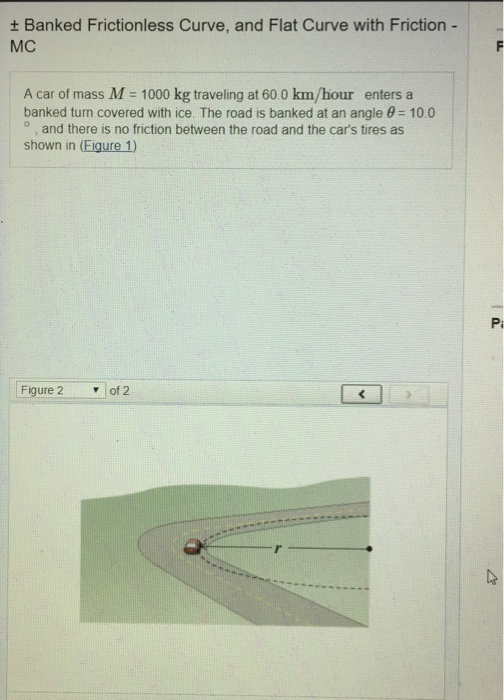 Solved ± Banked Frictionless Curve, and Flat Curve with | Chegg.com