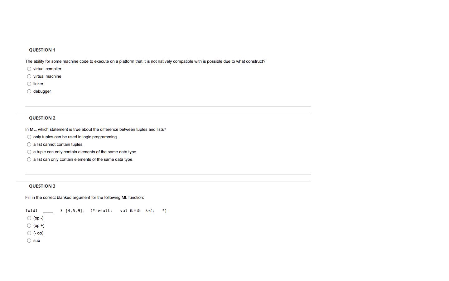 Solved The ability for some machine code to execute on a | Chegg.com