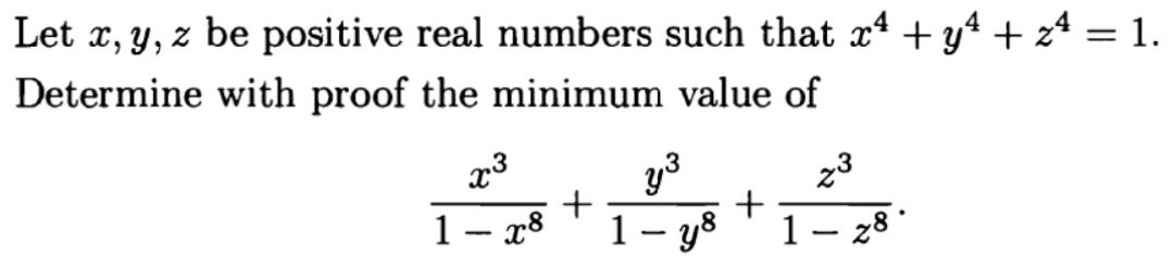 Solved Let x, y, z be positive real numbers such that x4 + | Chegg.com