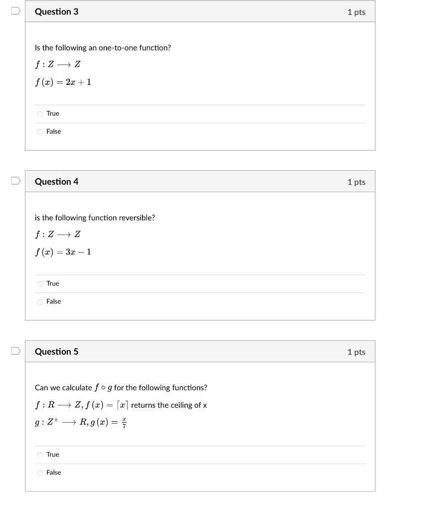 Solved Is the following an one-to-one function? | Chegg.com