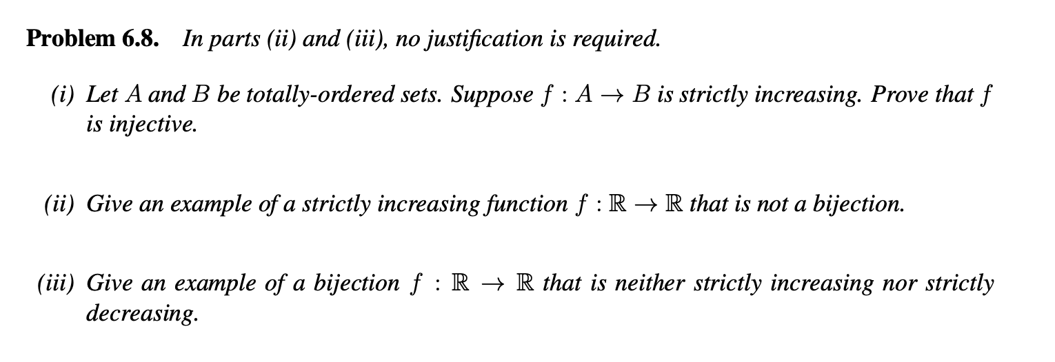 Solved Problem 6.8. In parts (ii) and (iii), no | Chegg.com